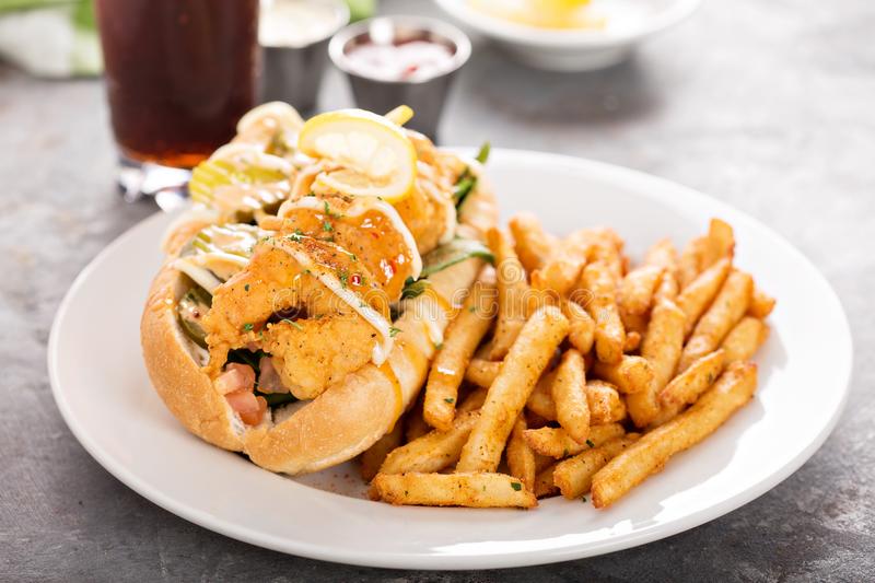 Shrimp Po Boy and Fries – Soulific Seafood